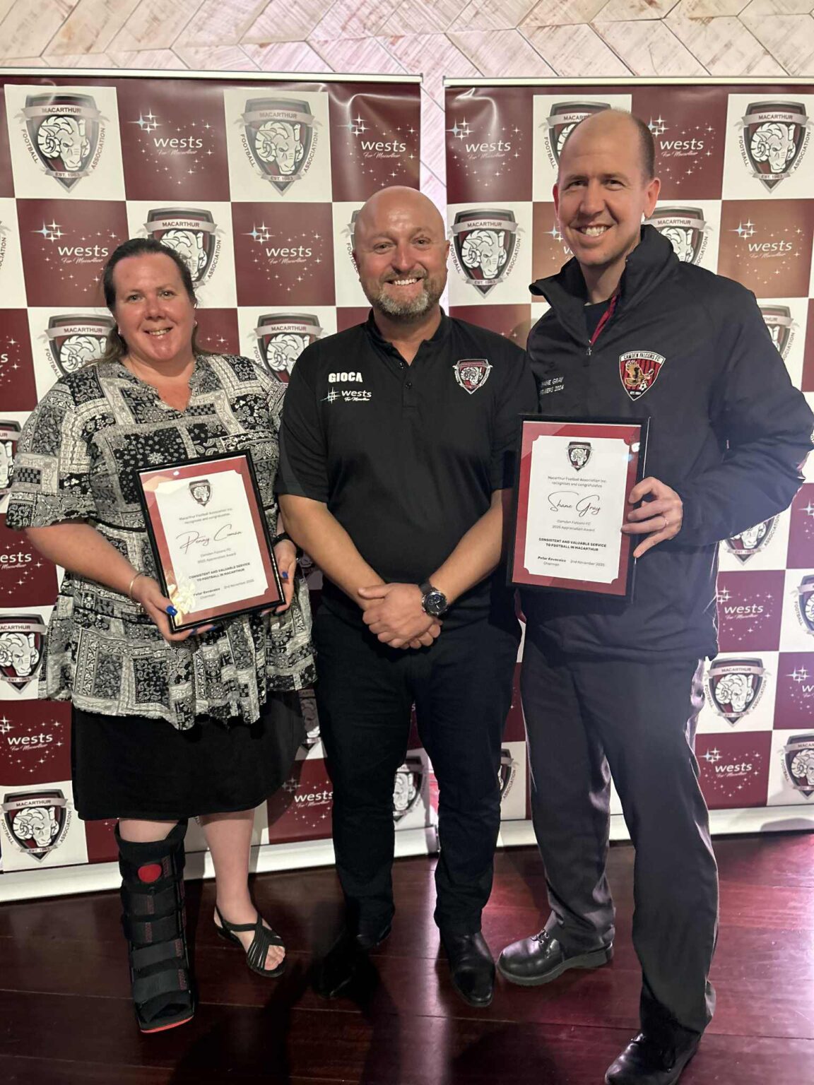Two Falcons Honoured - Camden Falcons